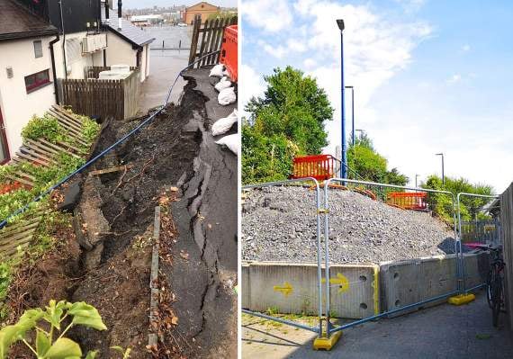 Collapsed footpath ramp finally set to be rebuilt | cambrian-news.co.uk
